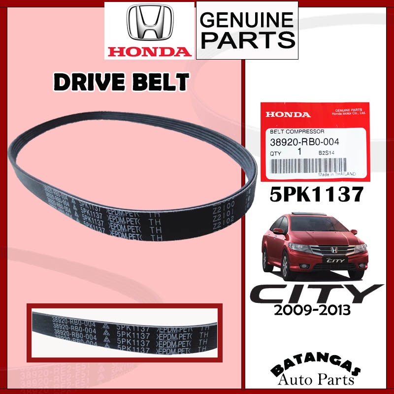GENUINE DRIVE BELT HONDA CITY GM2 2009-2013 5PK1137 38920-RB0-004 ...