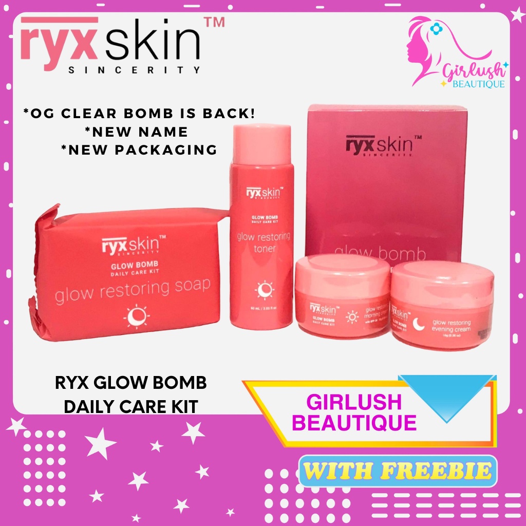 RyxSkin Glow Bomb Daily Care Kit (Ryx Clear Bomb Advanced Exfoliating ...
