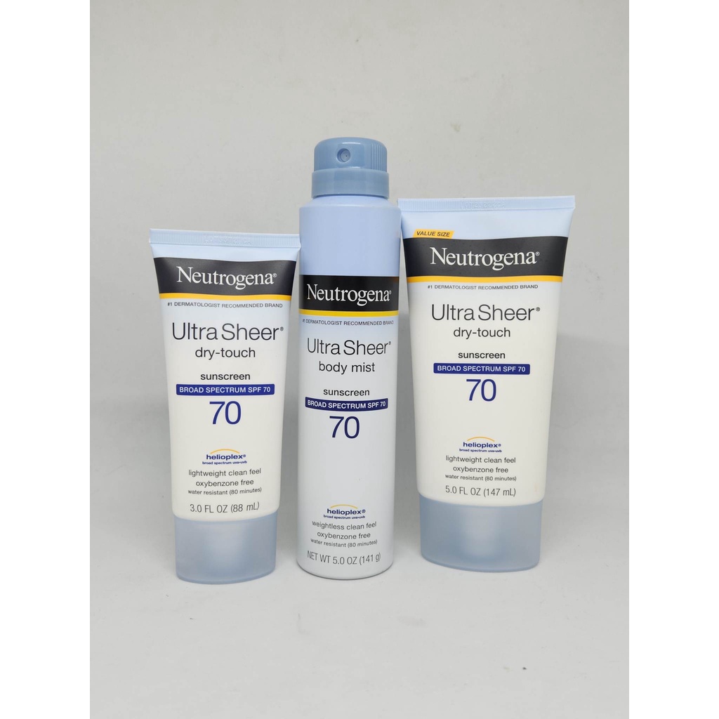 Neutrogena Ultra Sheer Dry Touch Sunscreen Sunblock SPF70 Water ...