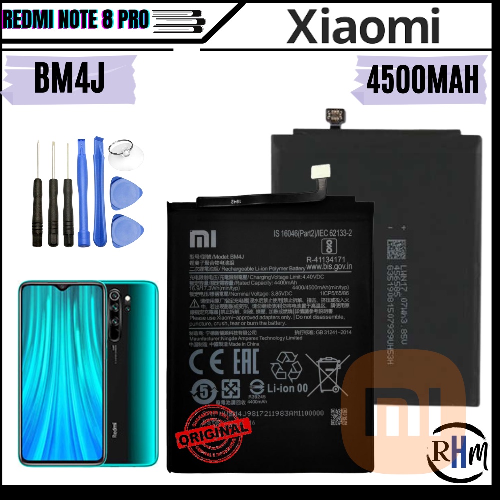 RED MIi Note 8 Pro Battery (Model BM4J 4500mAh) Free Tools | Shopee ...