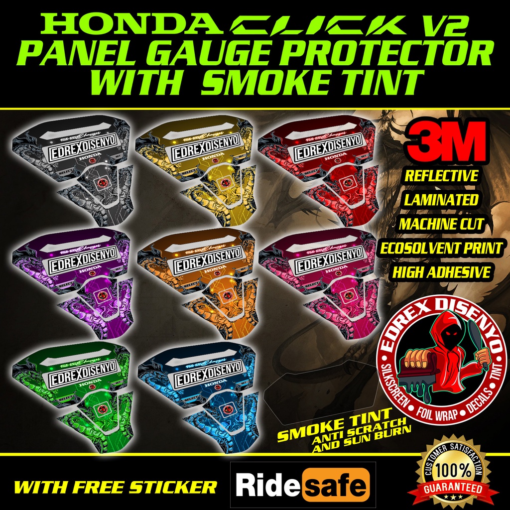 HONDA CLICK PANEL GAUGE PROTECTOR FOR V2 WITH SMOKE TINT AND FREE ...