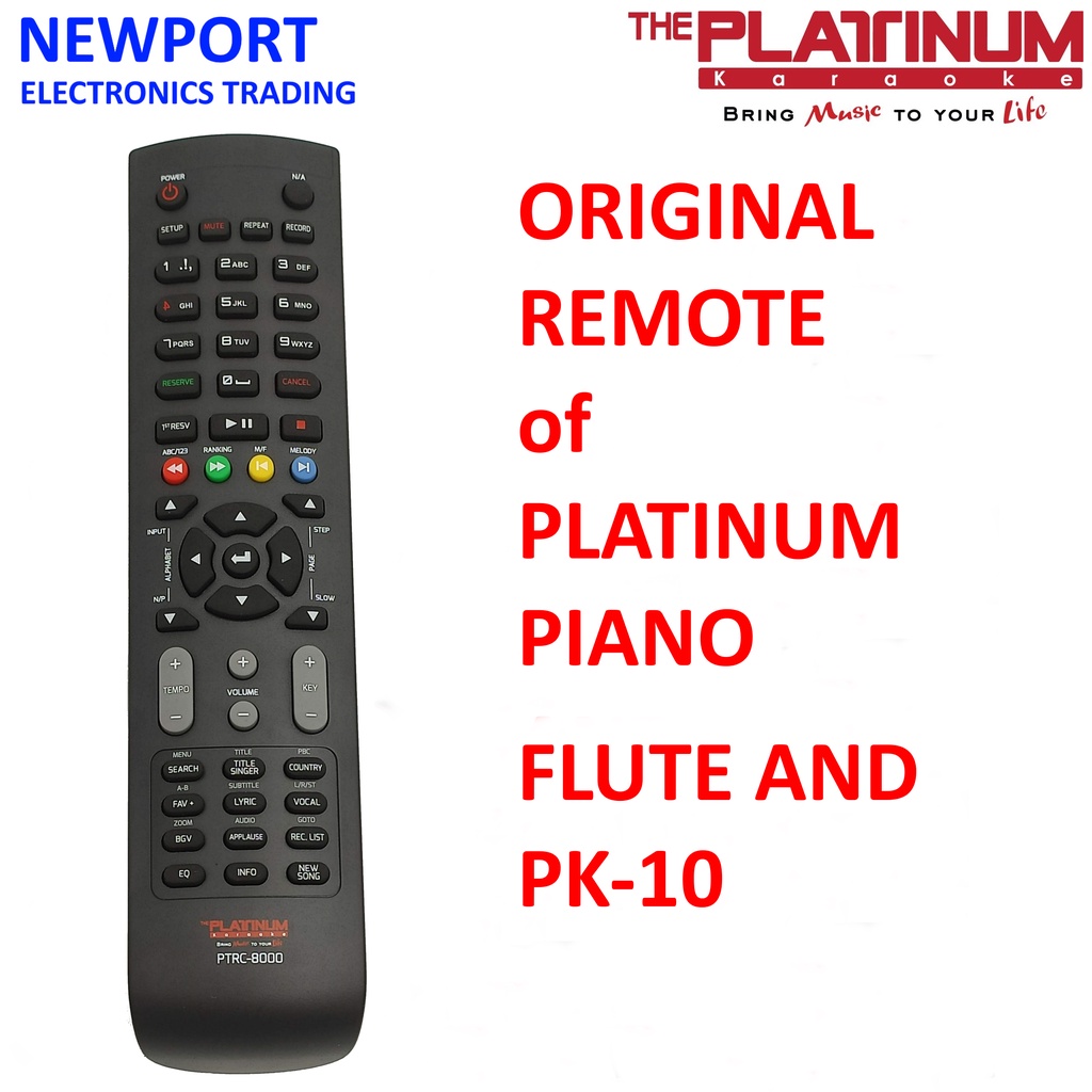 Platinum PTRC-8000 Remote Control of Platinum Piano V1.5, Platinum ...