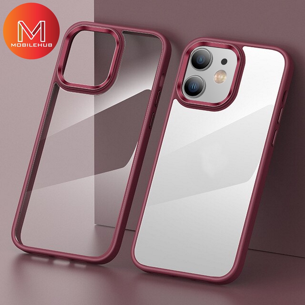 iPhone 12 Diamond Bumper Shockproof Case (Maroon) | Shopee Philippines