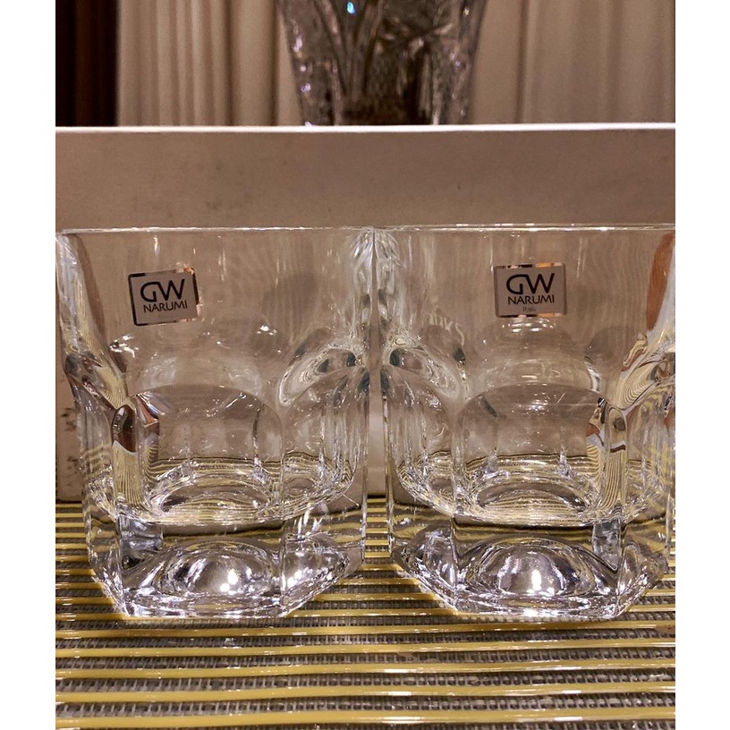 NARUMI ITALIA Glass Works A Rock Glass With An Elegant Cut on a ...