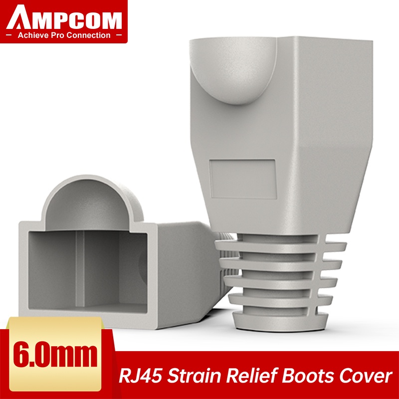 AMPCOM RJ45 Connector Strain Relief Boots Cover for CAT6/5E/5 Ethernet ...