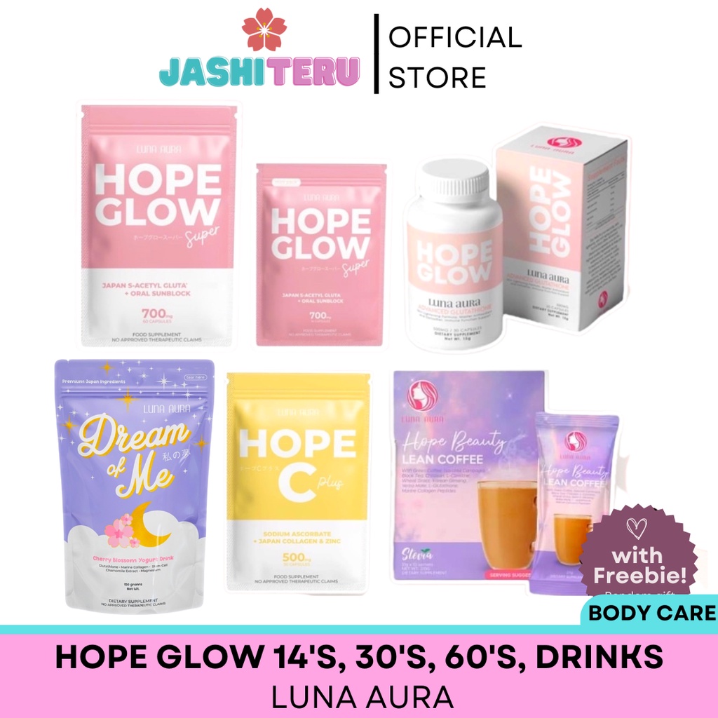 LUNA AURA Hope Glow Advanced Glutathione 30s, 14s, 60s | Hope C Vitamin ...