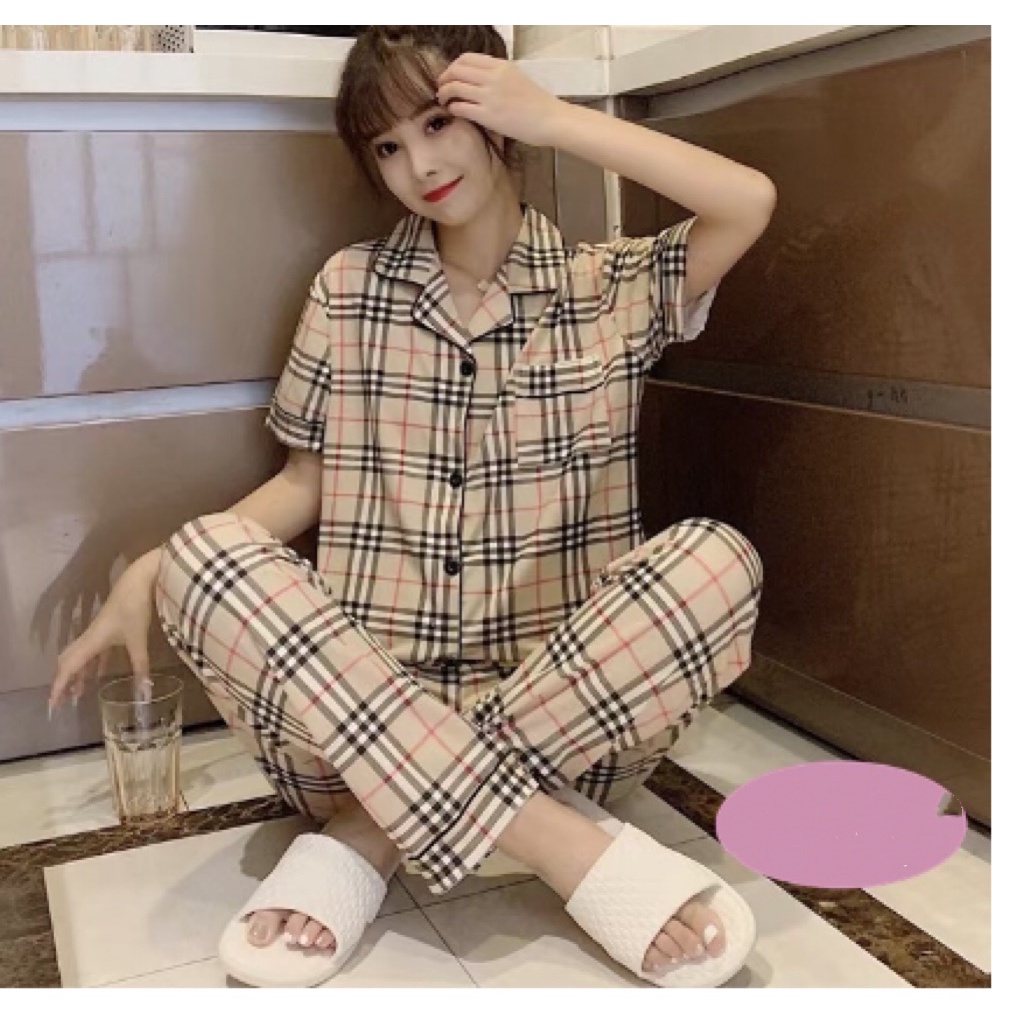 Korean Pajama Terno Pajama Women Homewear Lapel Suit Sleepwear Lounge ...