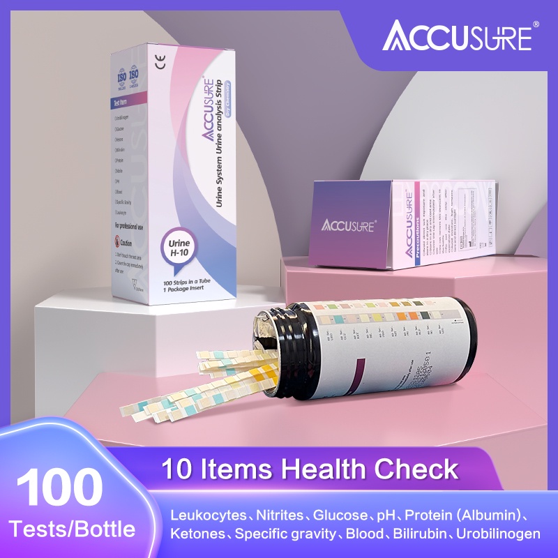 ACCUSURE 100Pcs Urine Test Strip 10Item Health check Self-Test 【Blood ...