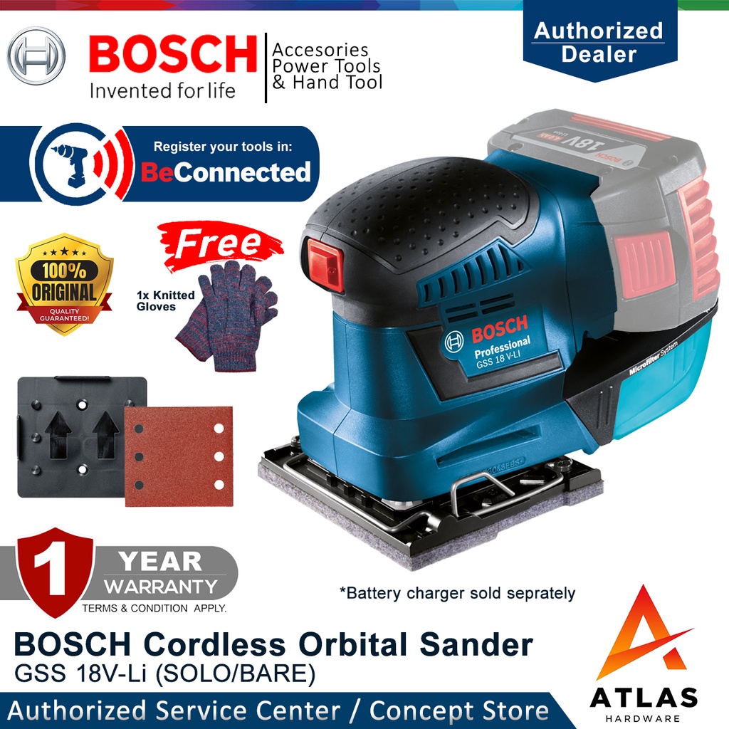 Bosch GSS 18V-Li Cordless Finishing Sander (SOLO OR BARE) | Shopee ...