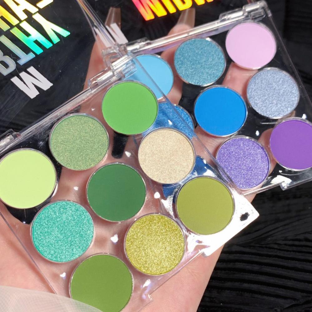 Transparent Acrylic Eye Shadow Palette Blue Purple Olive Green ...