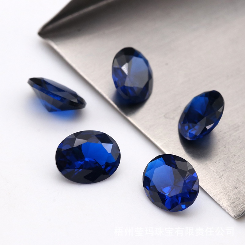 Jiexu Blue Pointed Crystal Blue Spinel113# Oval Egg Shape Gemstone ...