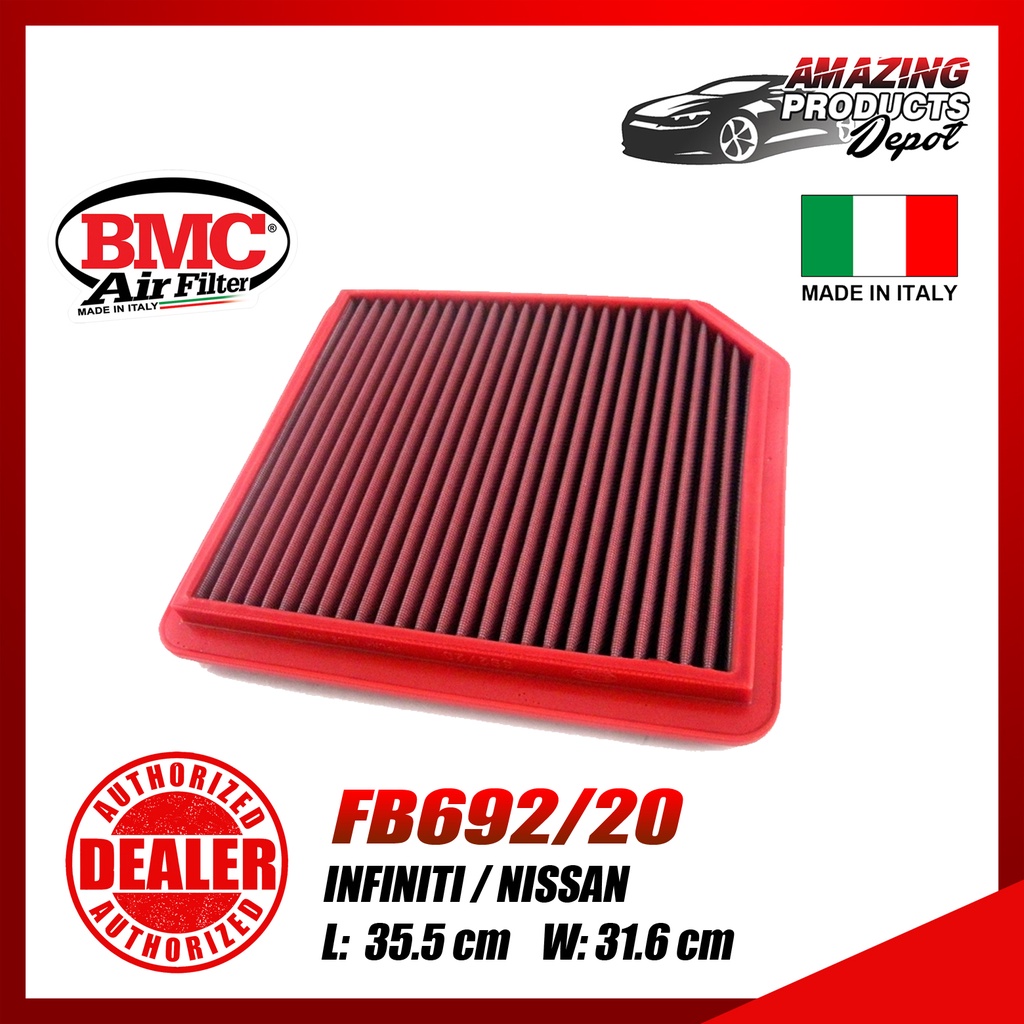 BMC Washable Air Filter FB692/20 for Nissan Patrol Royale VI Y62 5.6 V8 ...