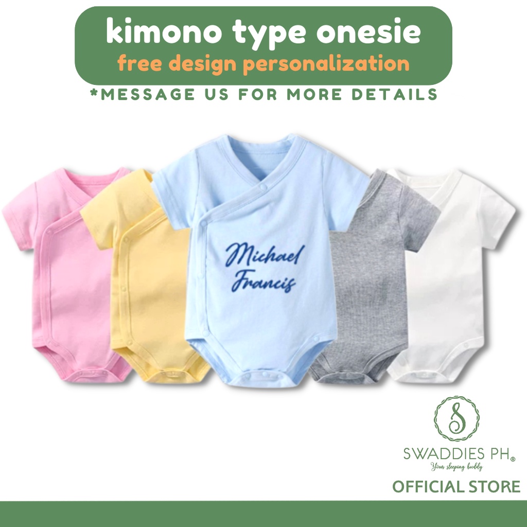 Swaddies PH Customs Kimono Type Onesie 0-3mos (FREE PERSONALIZATION ...