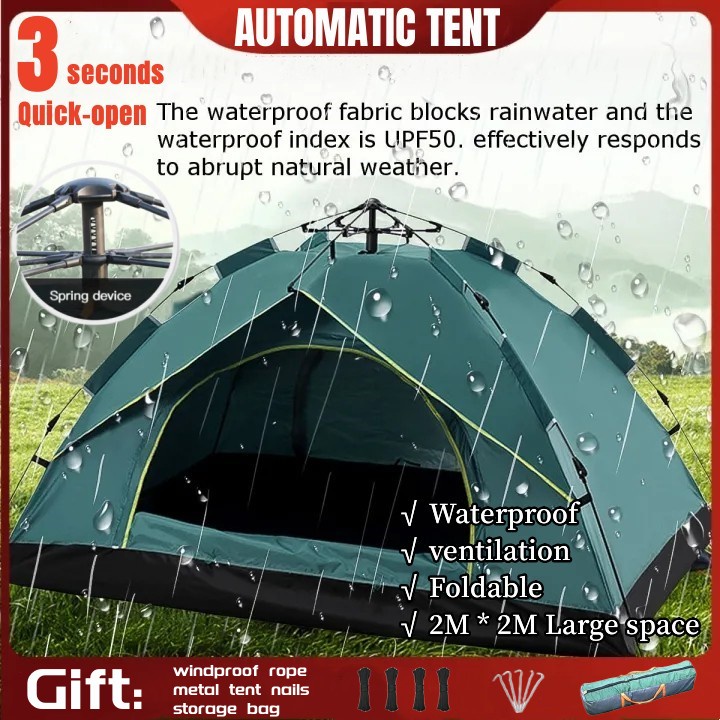 2/4/6 Waterproof Outdoor Dome Camping Tent automatic Double Layer waterproof Tent camping tent ...
