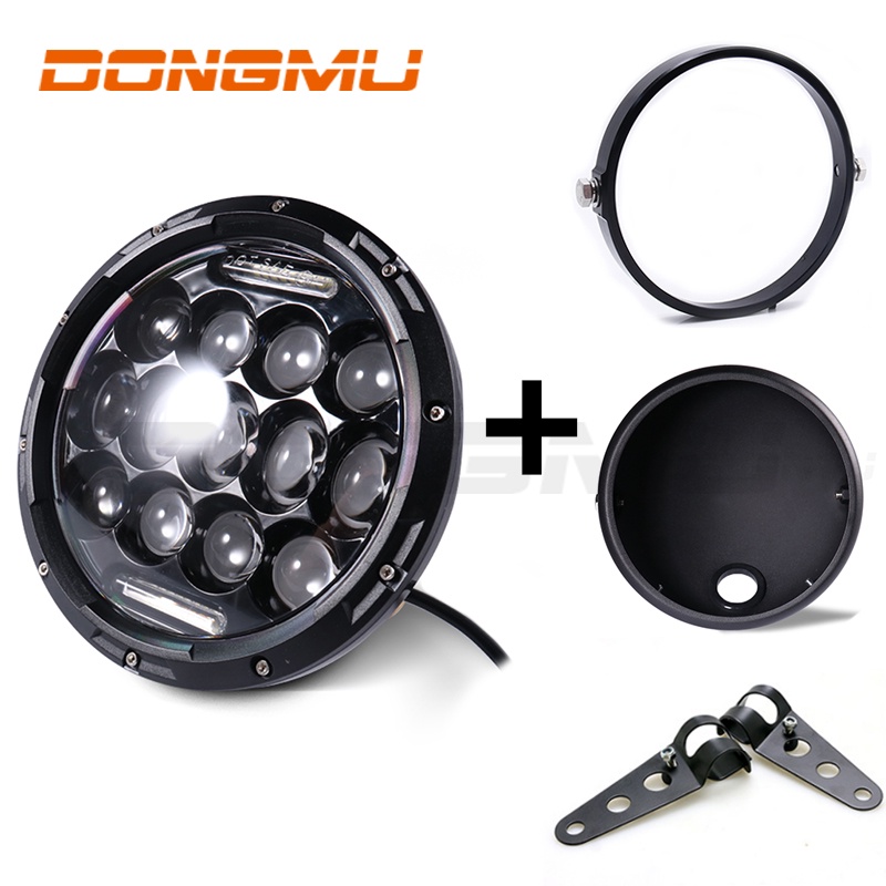 Universal 7" LED Round Headlight Motorcycle High/Low Beam DRL Head Lamp ...
