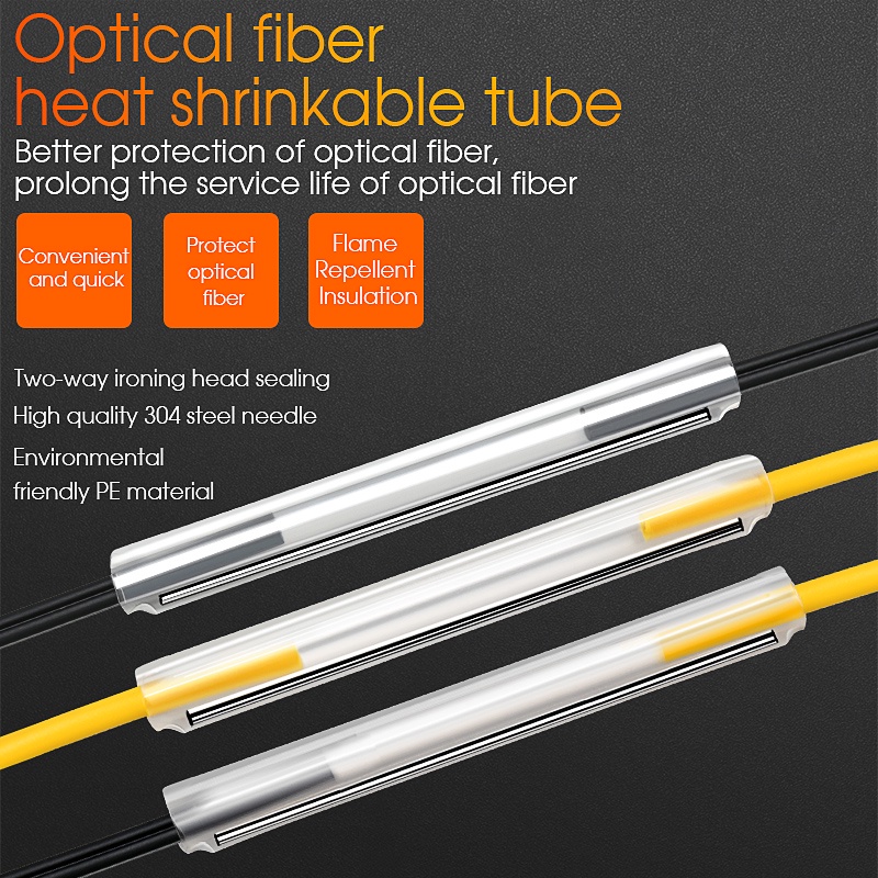 100pcs Fiber Optic Splice Protection Sleeve Heat Shrink Tube Single ...