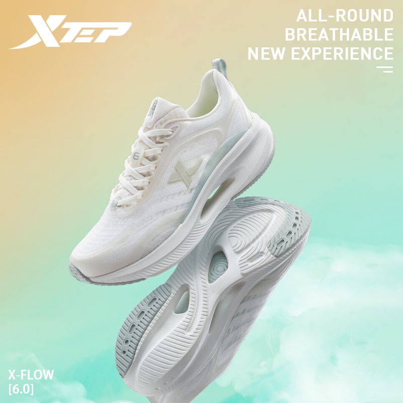 Xtep X-FLOW 6.0 Women Running Shoes Jacquard Fabric Rebound Support Wear-resistant Shock ...