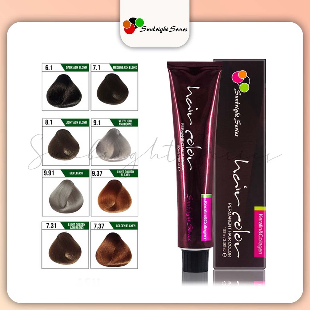 Sunbright Series Keratin Hair Color ( Ash, Ash Gray ,Ash blonde ) 100 ...