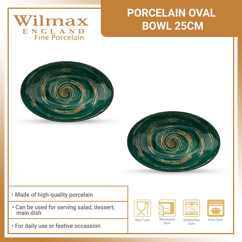 Wilmax England Porcelain Oval Bowl Soup Bowl Dish Platter 5x16.5x6cm ...