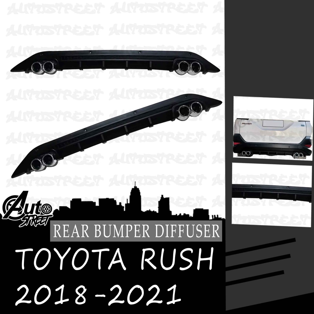 Toyota Rush 2018-2021 Rear Bumper Diffuser (All Black) | Shopee Philippines