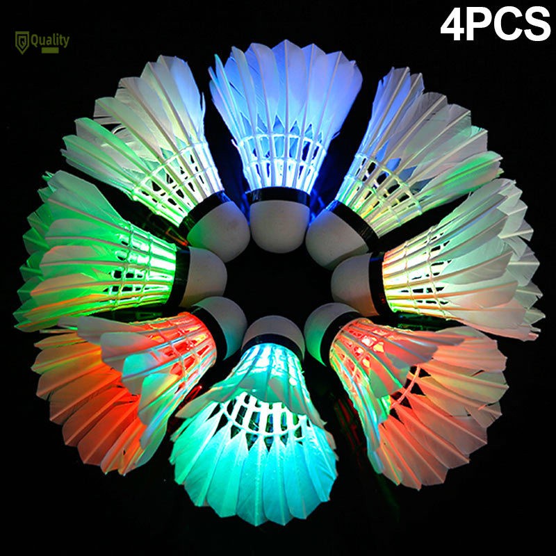 Colorful LED Badminton Feather Dark Night Light Shuttlecocks Lamp ...