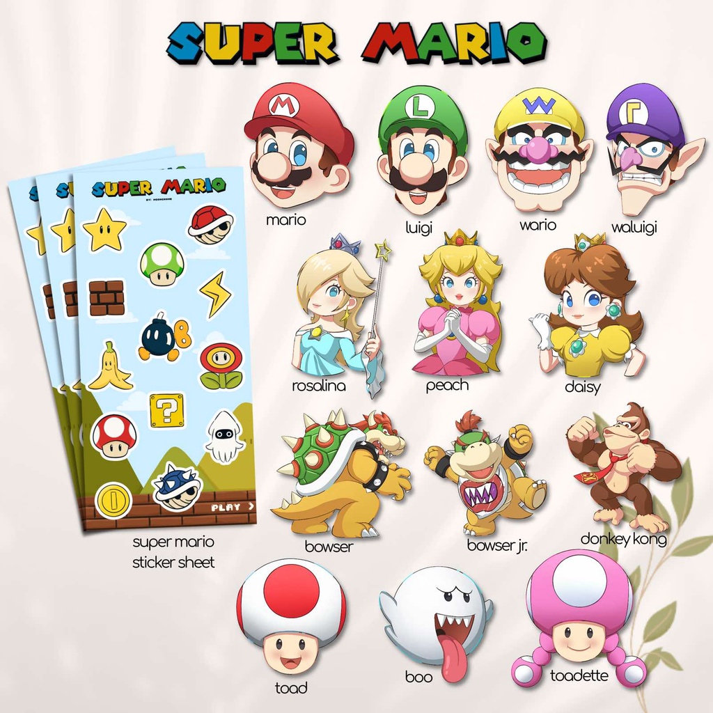 moonchiine | Super Mario Waterproof Stickers | Shopee Philippines