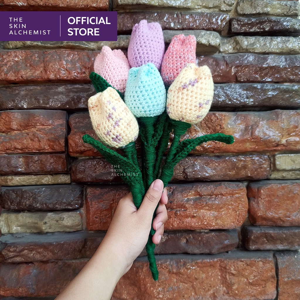 Tulips Premium Crotchet Gantsilyo Knitted Flower Crochet for Valentines ...