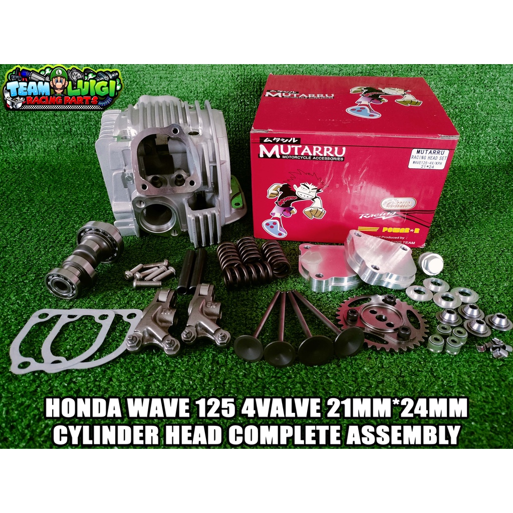 MUTARRU HONDA WAVE 125 4VALVE 21MM*24MM CYLINDER HEAD ASSEMBLY | Shopee ...