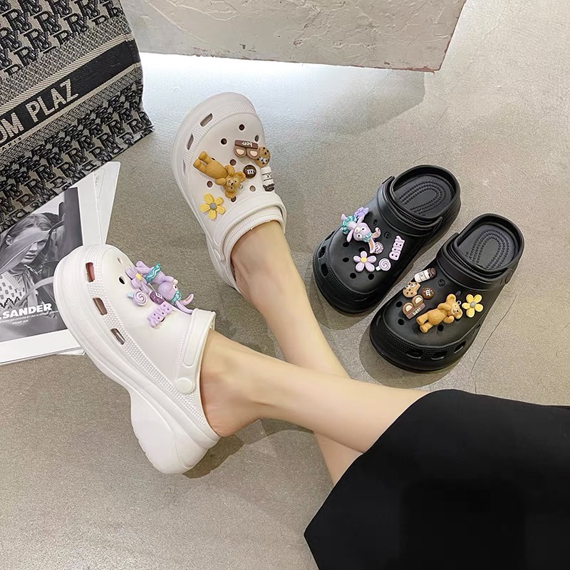 CAPE Women's Crocs Classic Bae Clog high heel Slippers Flip-flops beach ...