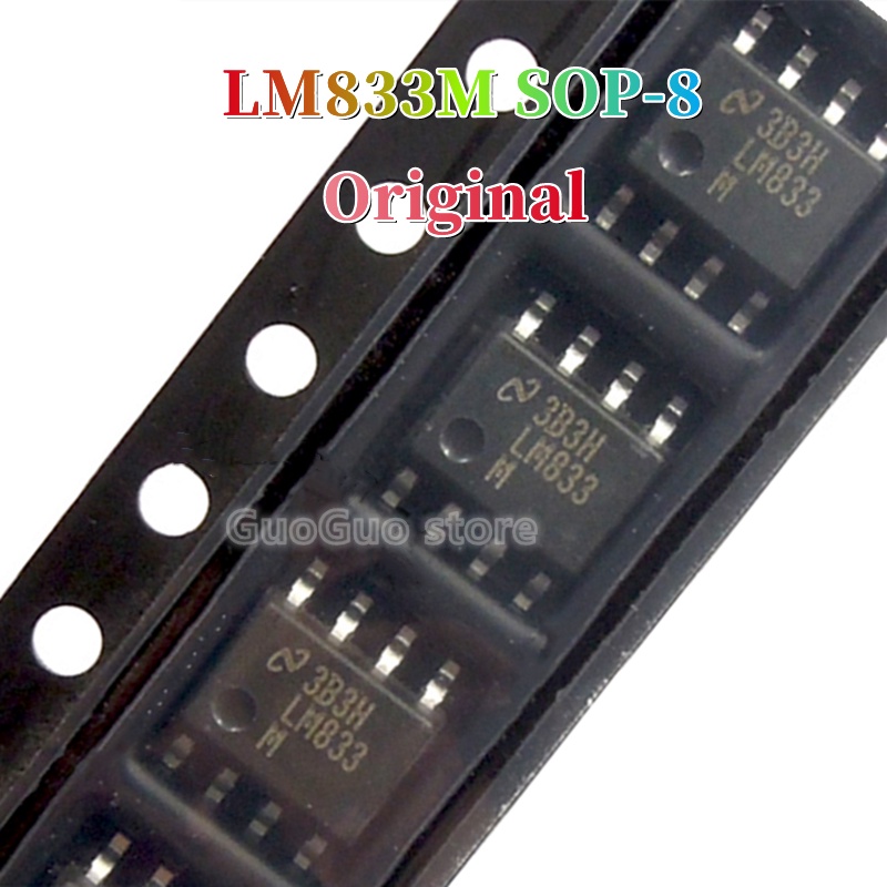 10pcs Original LM833M SOP-8 LM833MX LM833 SOP8 SMD Dual Channel Low Noise Audio Amplifier IC New ...