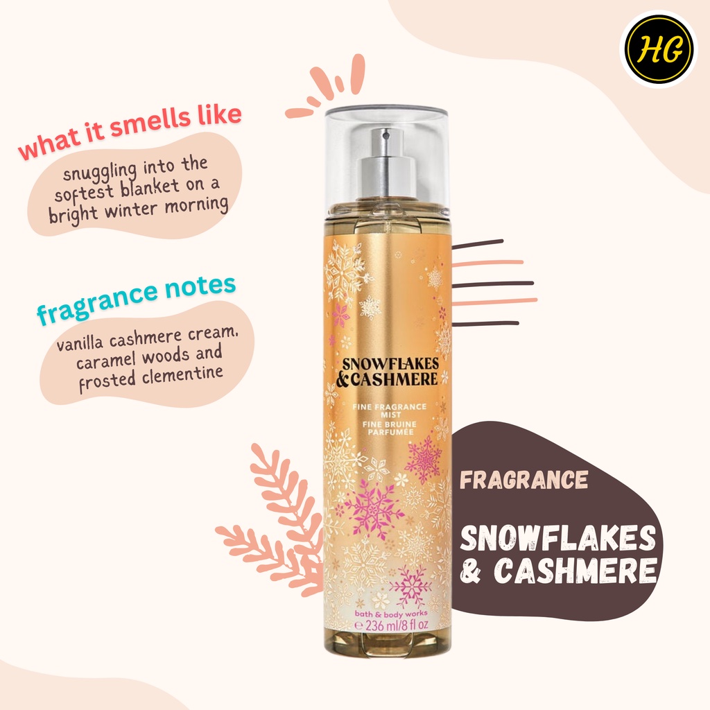 Bath and Body Works Snowflakes & Cashmere Fine Fragrance Mist 236mL ...
