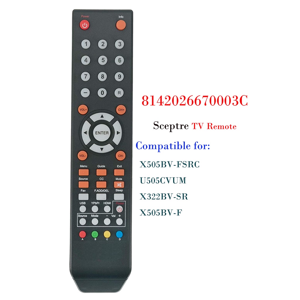 New 8142026670003C For SCEPTRE TV Remote Control X505BV-FSRC U505CVUM ...