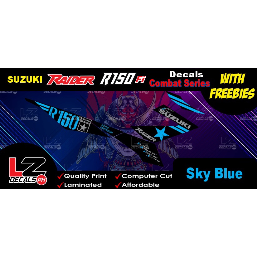 Suzuki Raider R150 Fi Combat Series Decals / Stickers with freebies ...