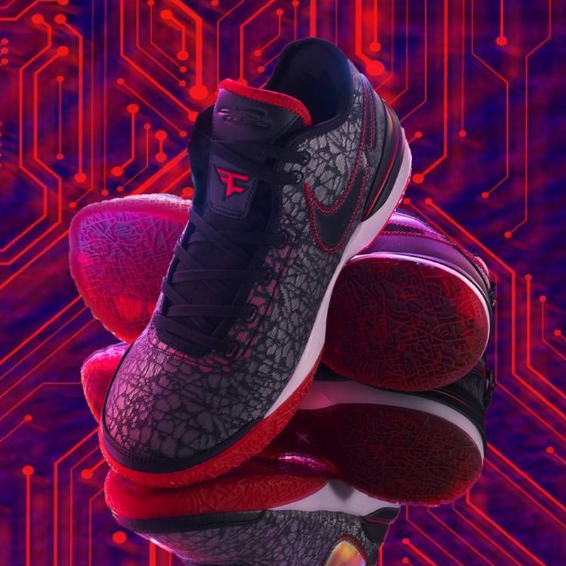 LeBron NXXT Gen FaZe Clan Black Grey Red Sports Basketball Shoes For ...