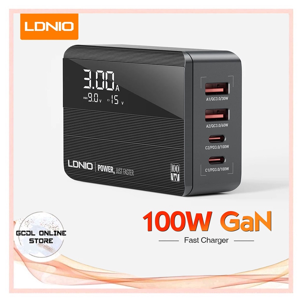 LDNIO 100W USB-C Charger Fast Charging 4 Port Adapter Wall Chargers ...