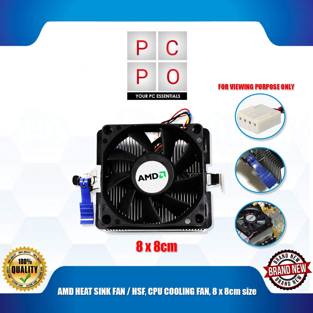 AMD HEAT SINK FAN / HSF, CPU COOLING FAN, 8X8 cm size | Shopee Philippines