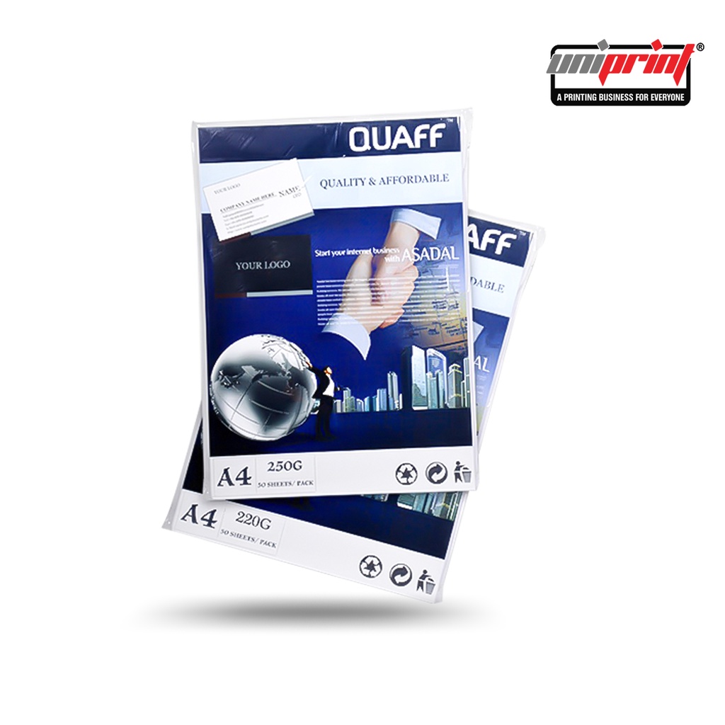 QUAFF Calling Card Paper A4 Matte 220GSM & 250GSM (50 Sheets of Matte ...
