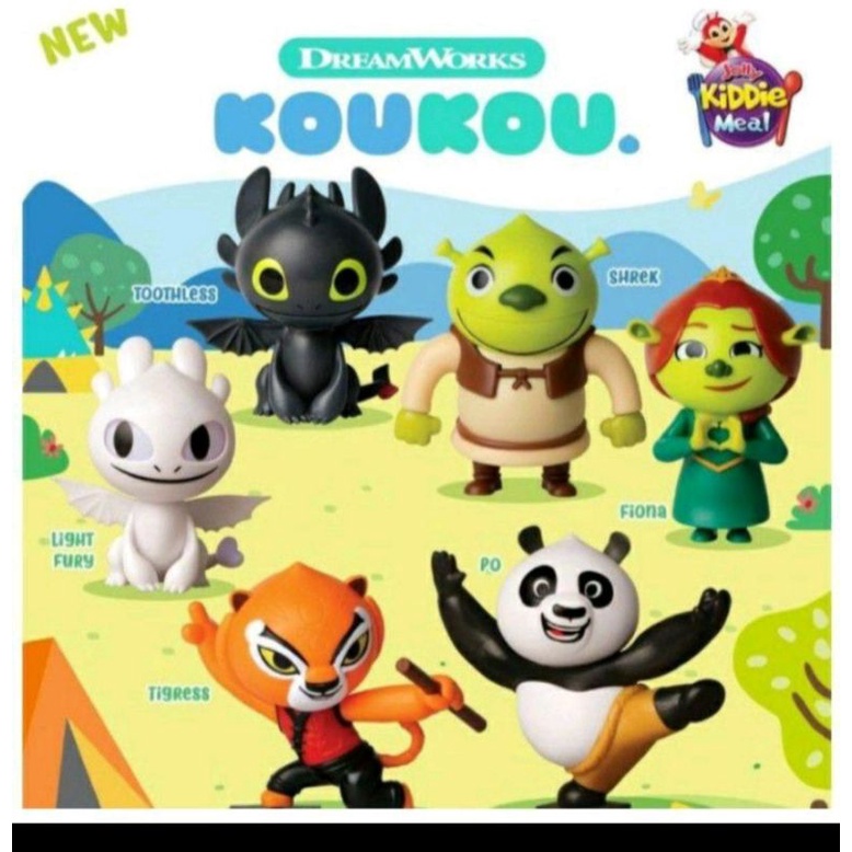 Jollibee Kou Kou light fury shrek Po Toothless sealed | Shopee Philippines