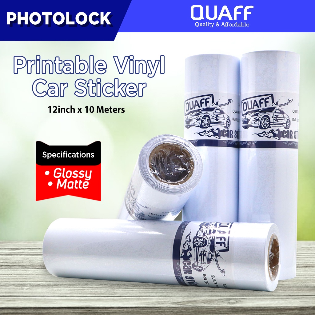 Quaff Printable Vinyl Sticker White Glossy & Matte 12 Inches X 10 ...