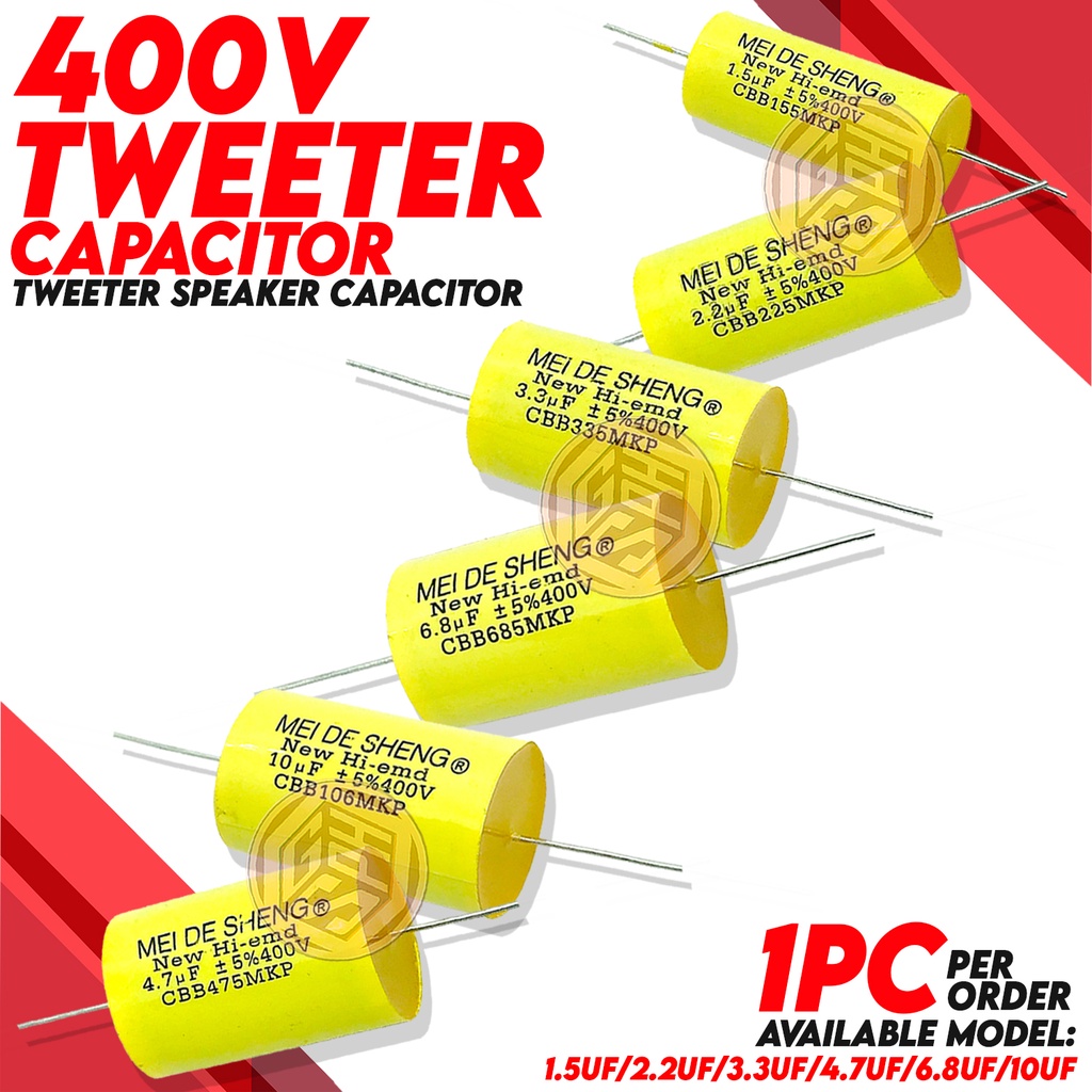 400V Capacitor 1.5uF/2.2uF/3.3uF/4.7uF/6.8uF/10uF/ Tweeter Speaker ...