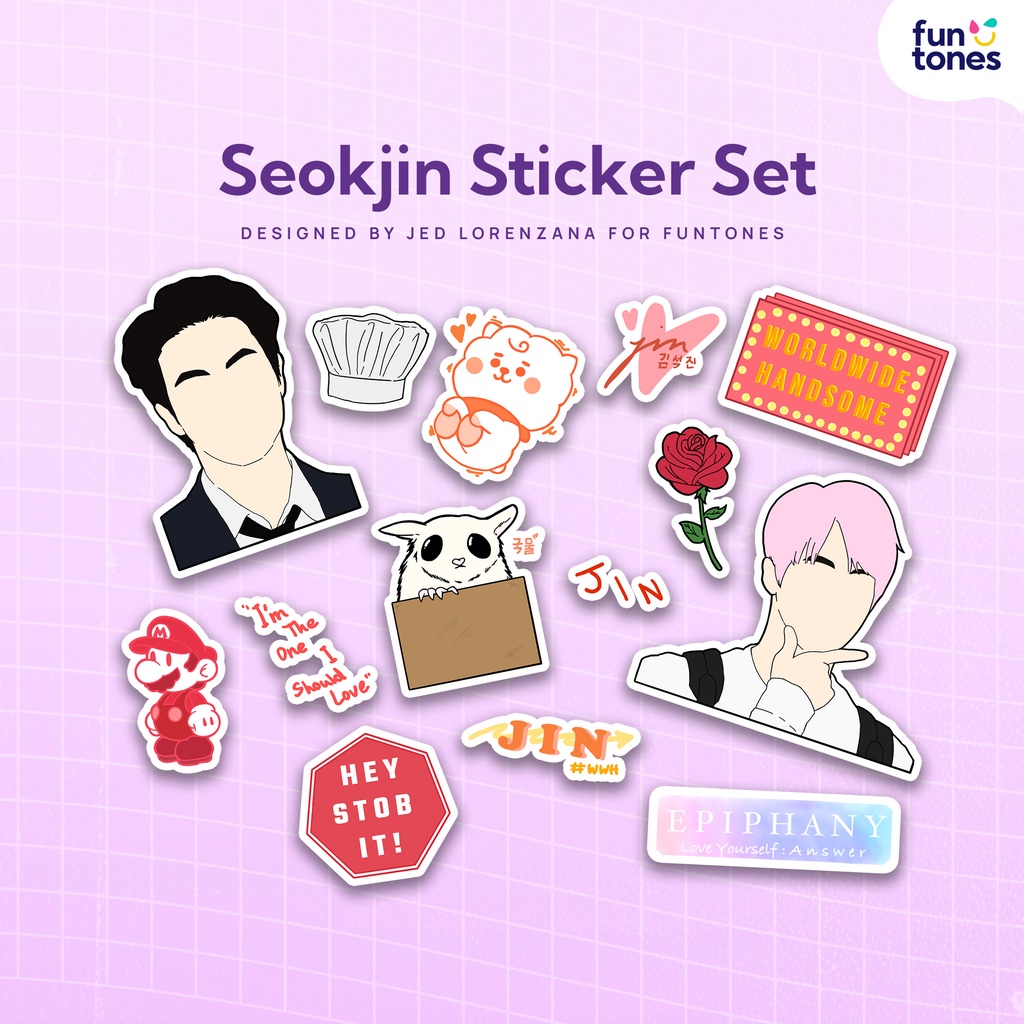 BTS Jin Seokjin Stickers Glossy Aesthetic Sticker Set | Shopee Philippines