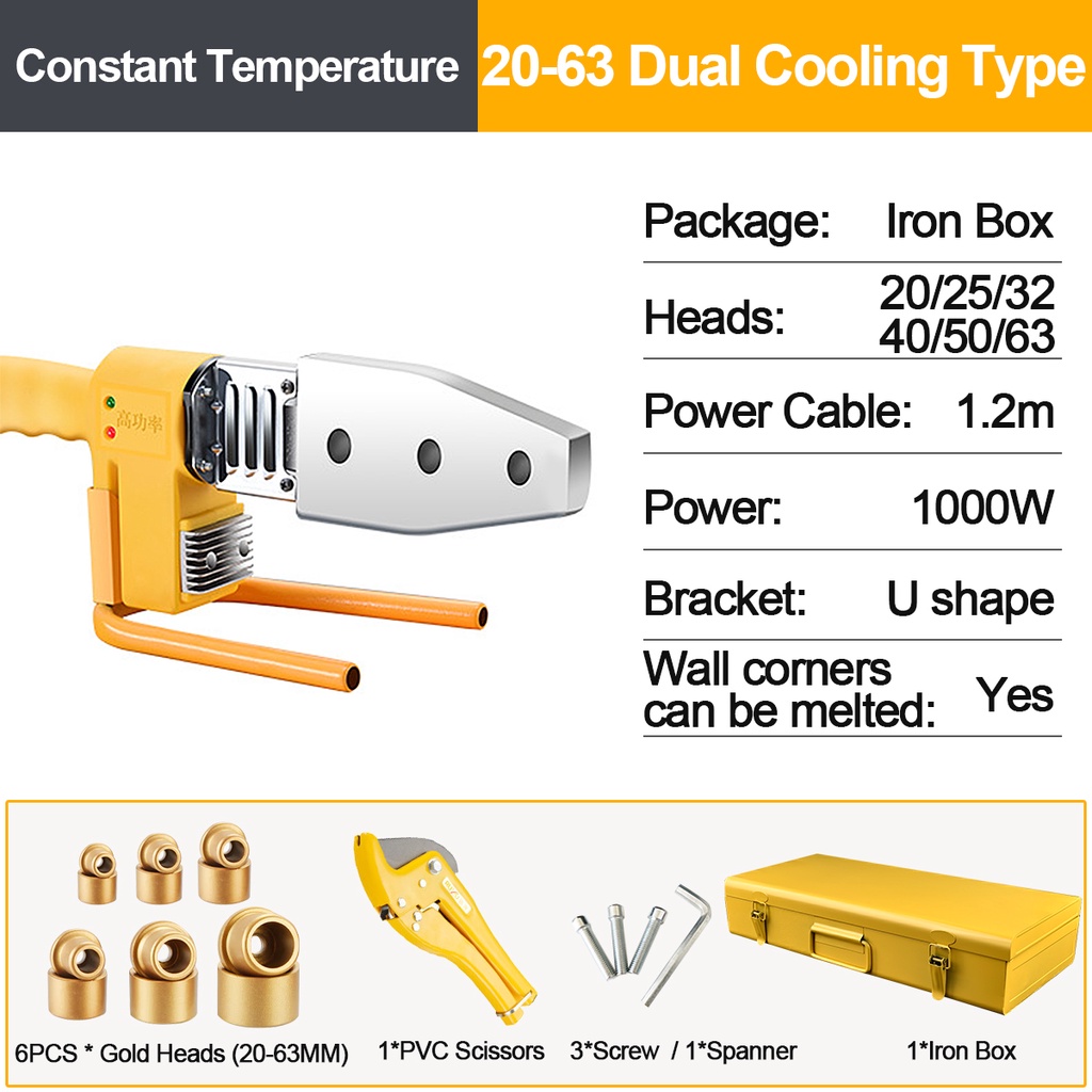 PPR Fusion Machine Heavy Duty 20-63mm PVC PPR Pipe Welding PPR Heater ...