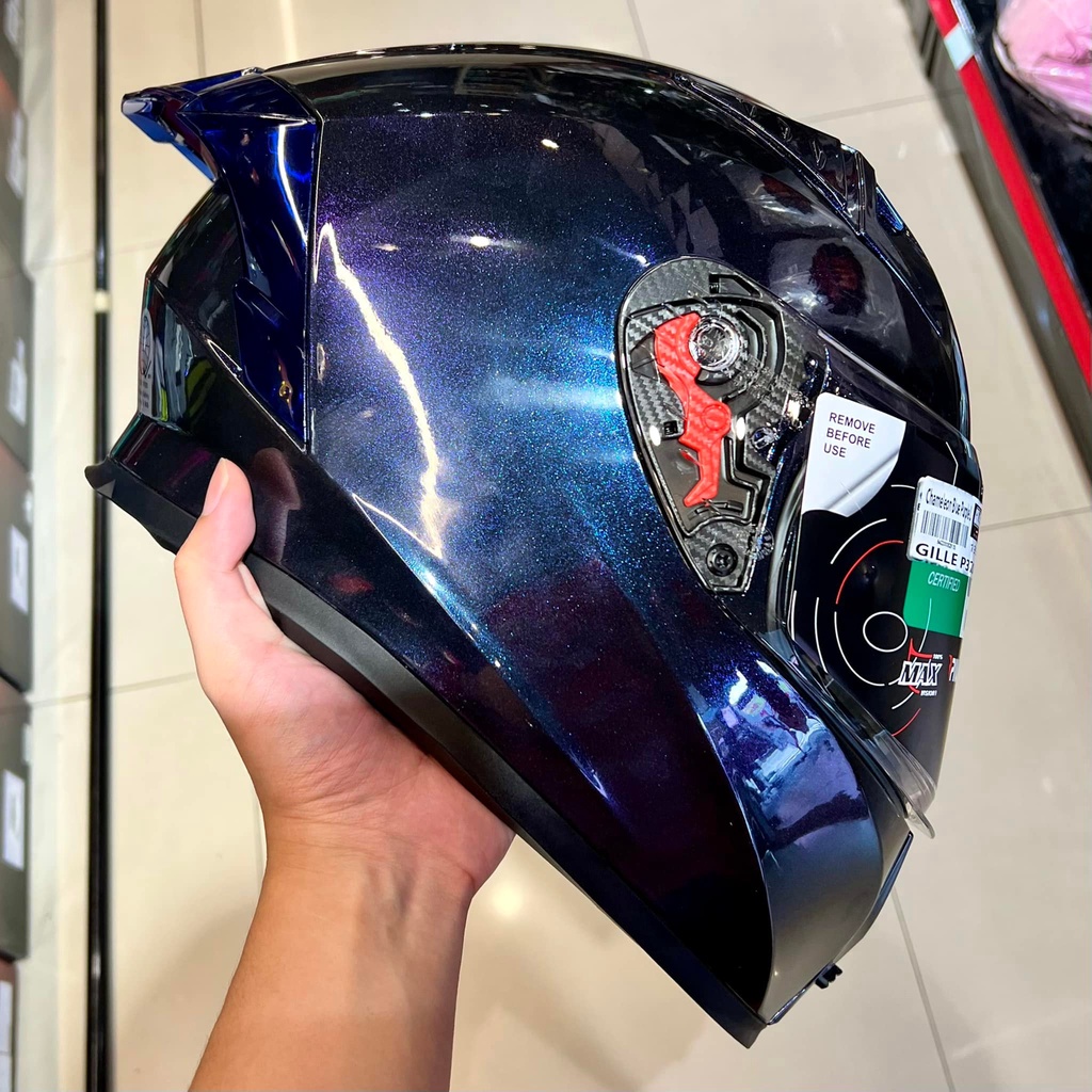 Gille Helmet GTS V1 Chameleon Full Face Dual Visor w/ Free Extra Visor ...