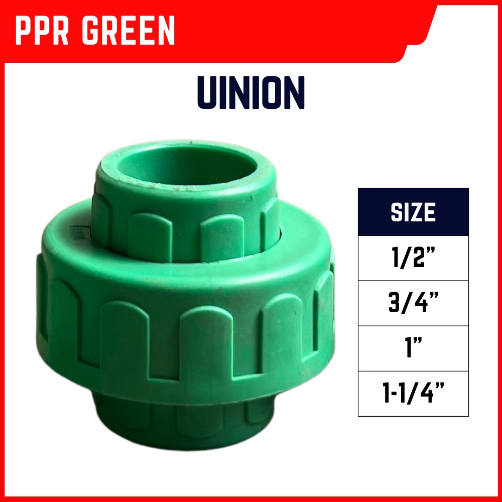 PPR Green Union (Available Size: 1/2", 3/4", 1" and 1.25") PVC Fittings ...