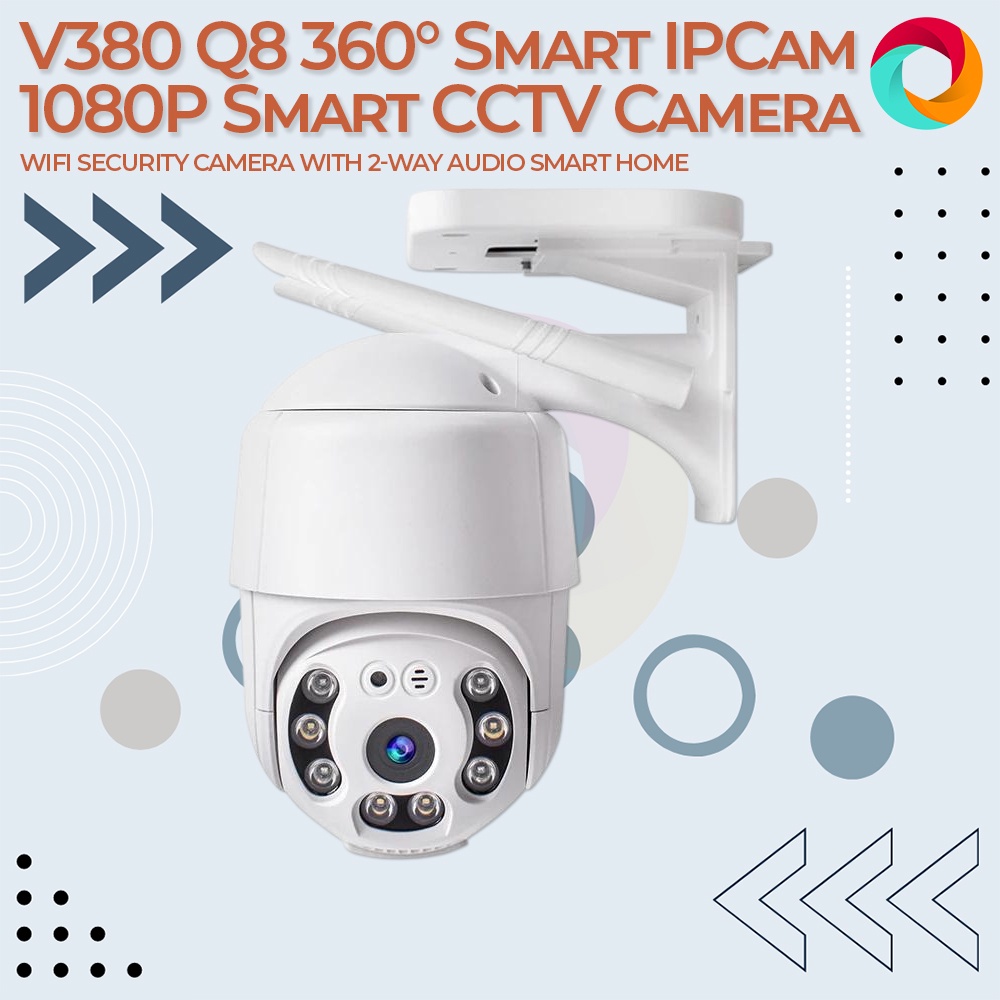 V380 Pro Q8 Smart Wi-Fi Indoor Outdoor 1080p CCTV Security Camera ...