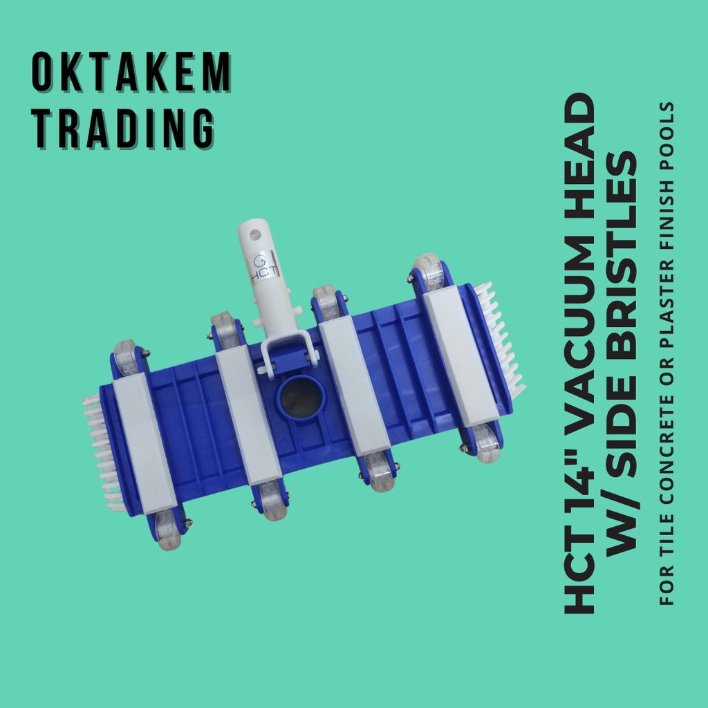 HCT Vacuum Head with Side BRISTLES 14 inch with 8 poly wheels like ...