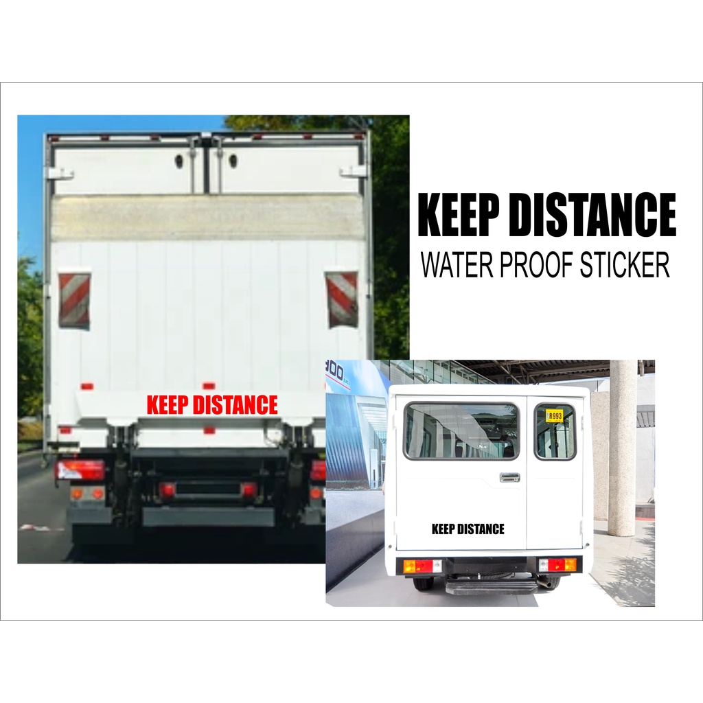 KEEP DISTANCE STICKER,WATER PROOF,FOR TRUCK AND L300 KEEP DISTANCE ...