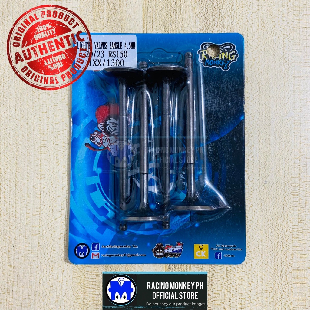 Lighten Valves Set 4pcs 20/23 3 Angle 4.5mm (RS 150) Racing Monkey ...