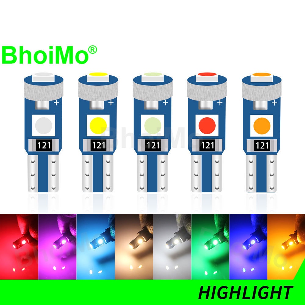 BhoiMo 5PCS T5 led W3W 3SMD LED dashboard led light 17 73 74 2721 Car Interior Light Auto Side ...