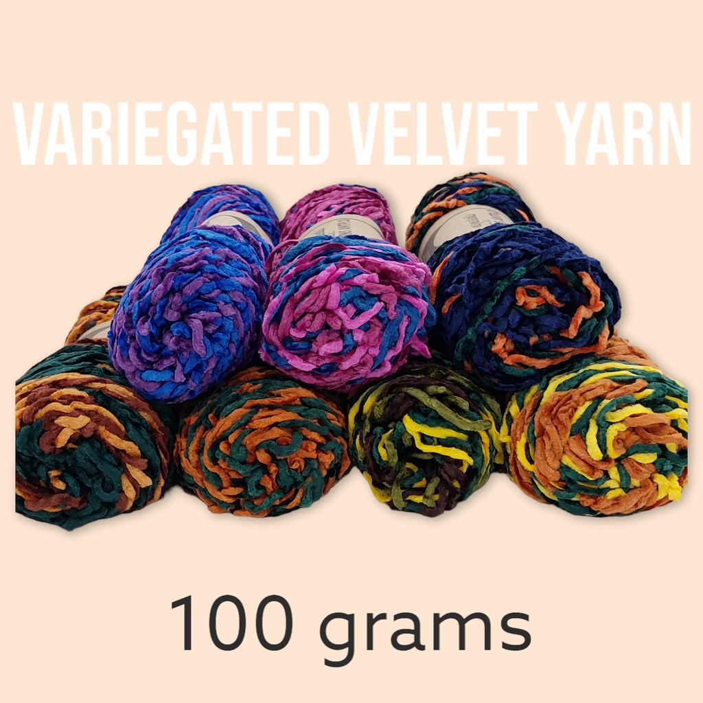 Yarns Art: VARIEGATED VELVET/ CHENILLE YARNS | Shopee Philippines